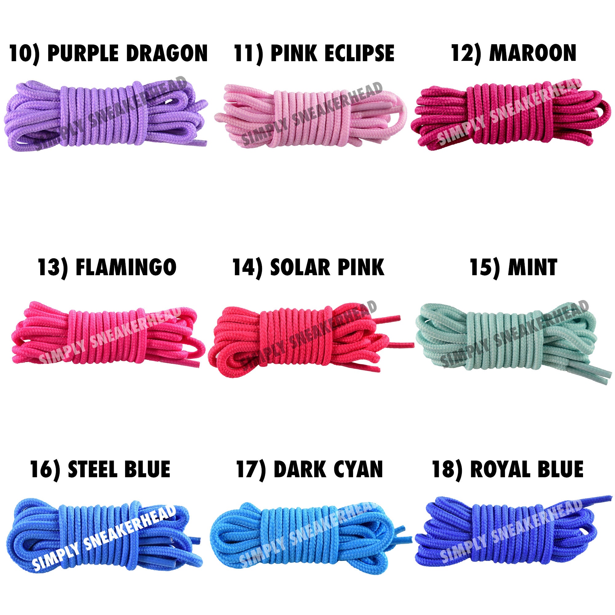 Full Vibrant Round Style Shoelaces Colorful Fantastic Laces | Etsy