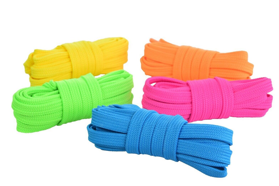 Neon Vibrant Flat Shoelaces Colorful Fantastic Laces - Etsy