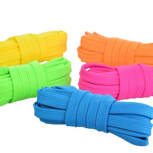 Neon Vibrant Flat Shoelaces Colorful Fantastic Laces - Etsy