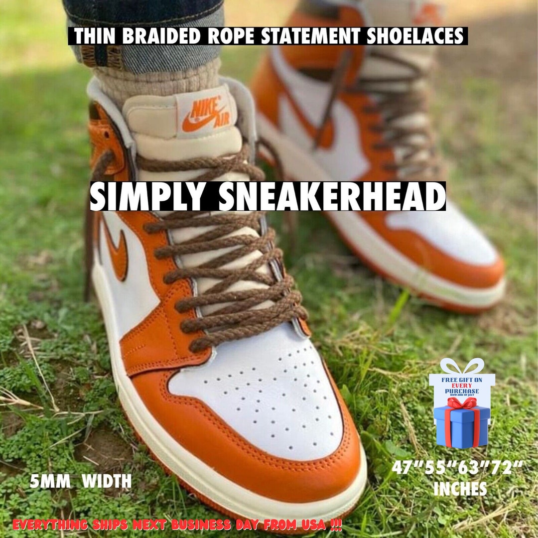Thin Braided Rope Premium Shoelaces Laces for AJ1 Starfish and All ...
