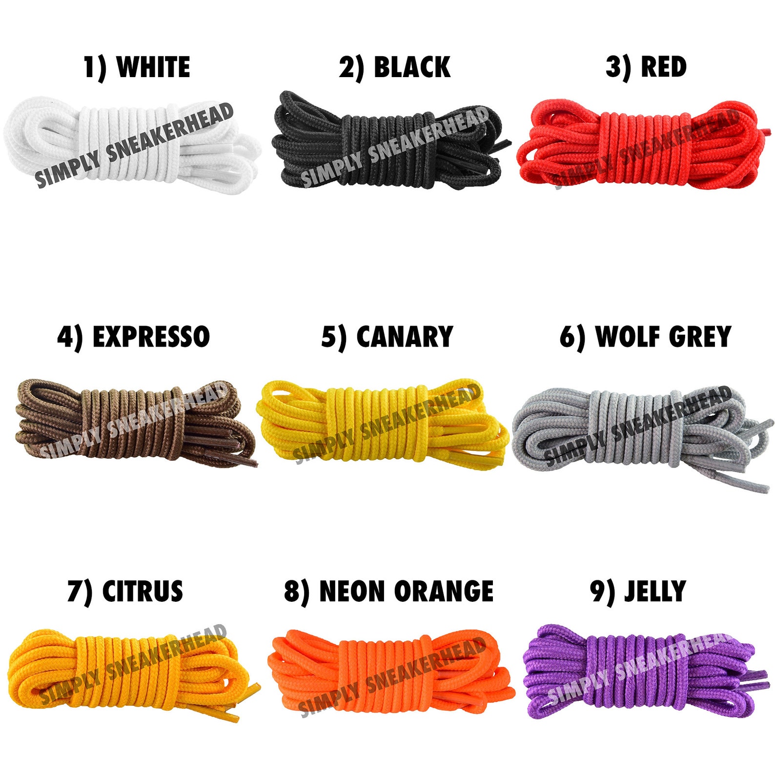 Full Vibrant Round Style Shoelaces Colorful Fantastic Laces | Etsy