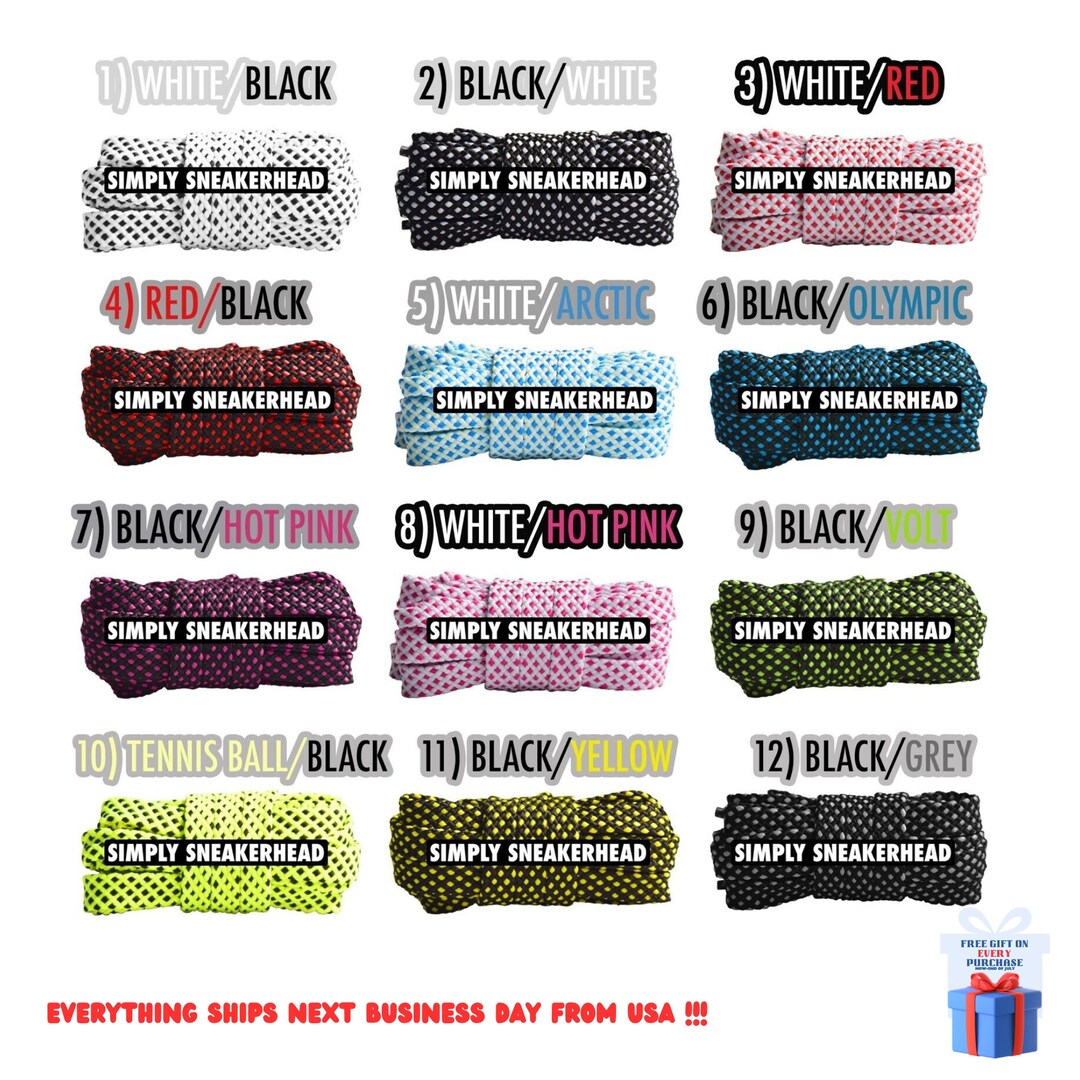 Two Tone Dot Multi Color Flat Vibrant Premium Style Shoelaces Colorful ...