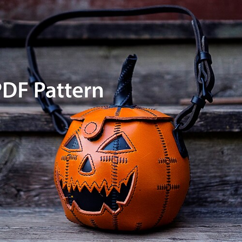 PDF Pattern Leather Pumpkin Jack O' Lantern Bag - Etsy