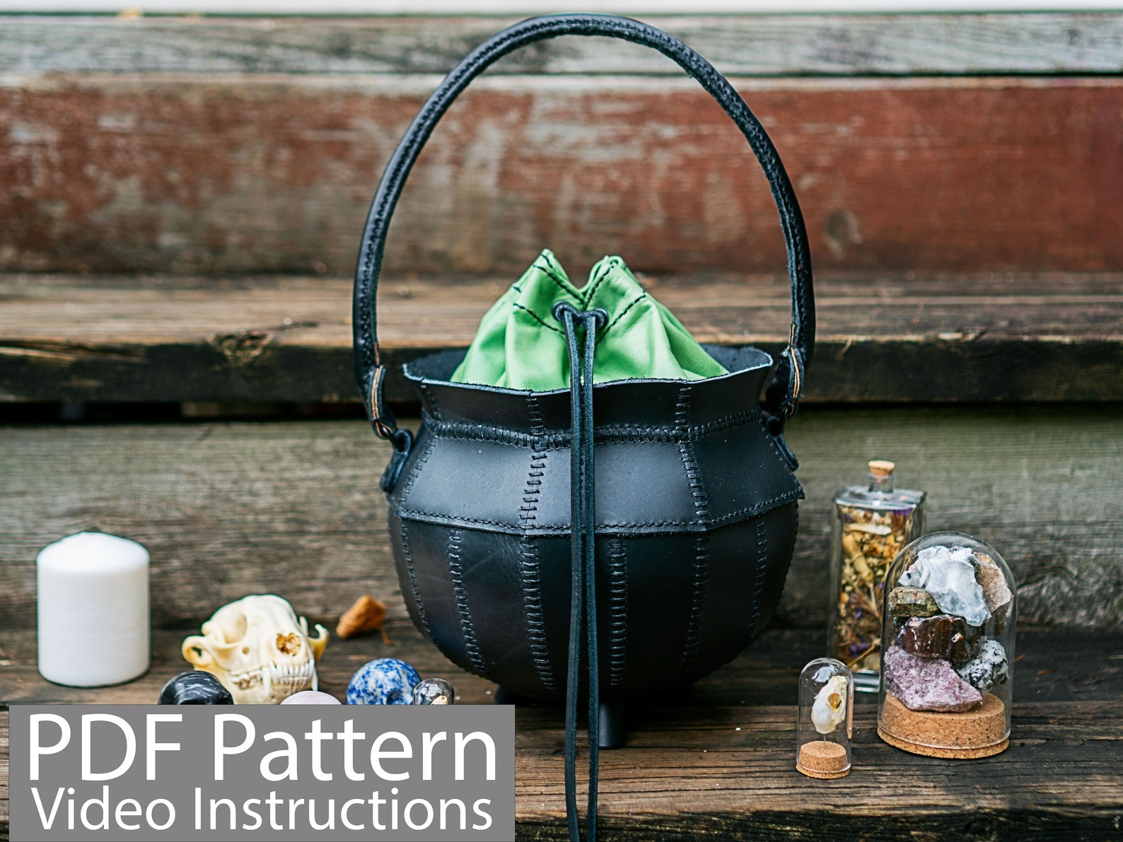PDF Pattern Leather Cauldron Purse - Etsy
