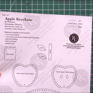 PDF Pattern Leather Apple Keychain/bag Charm - Etsy
