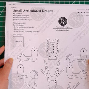 PDF Pattern Leather Articulated Small Dragon - Etsy