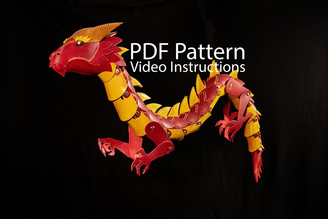 PDF Pattern Leather Articulated Dragon - Etsy