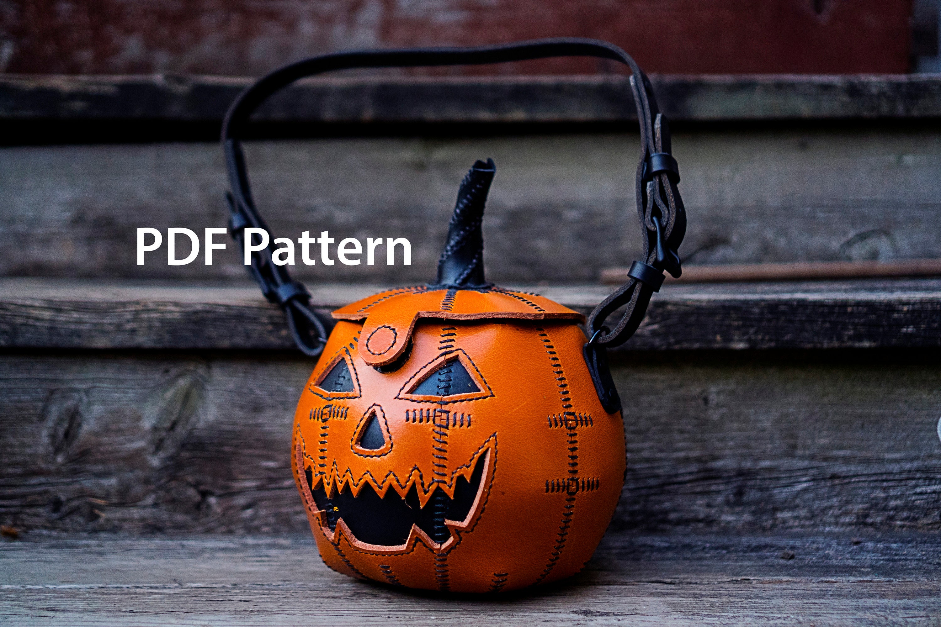 PDF Pattern Leather Pumpkin Jack O' Lantern Bag - Etsy