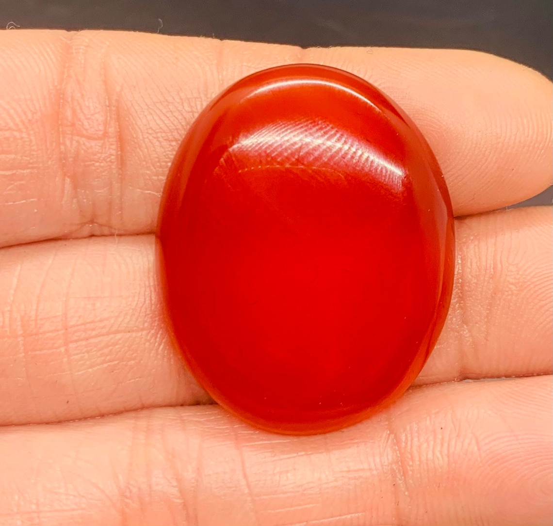 Red Onyx Cabochon Gemstone 24-33mm Round Gemstone Palm stone | Etsy