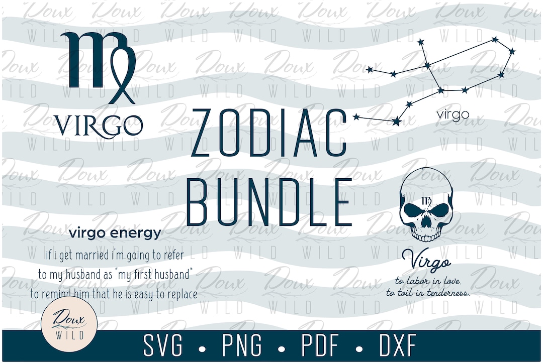 Virgo Bundle Svg Zodiac Energy Birthday Horoscope Astrology Sun Sign Print Vinyl Design Cut ...