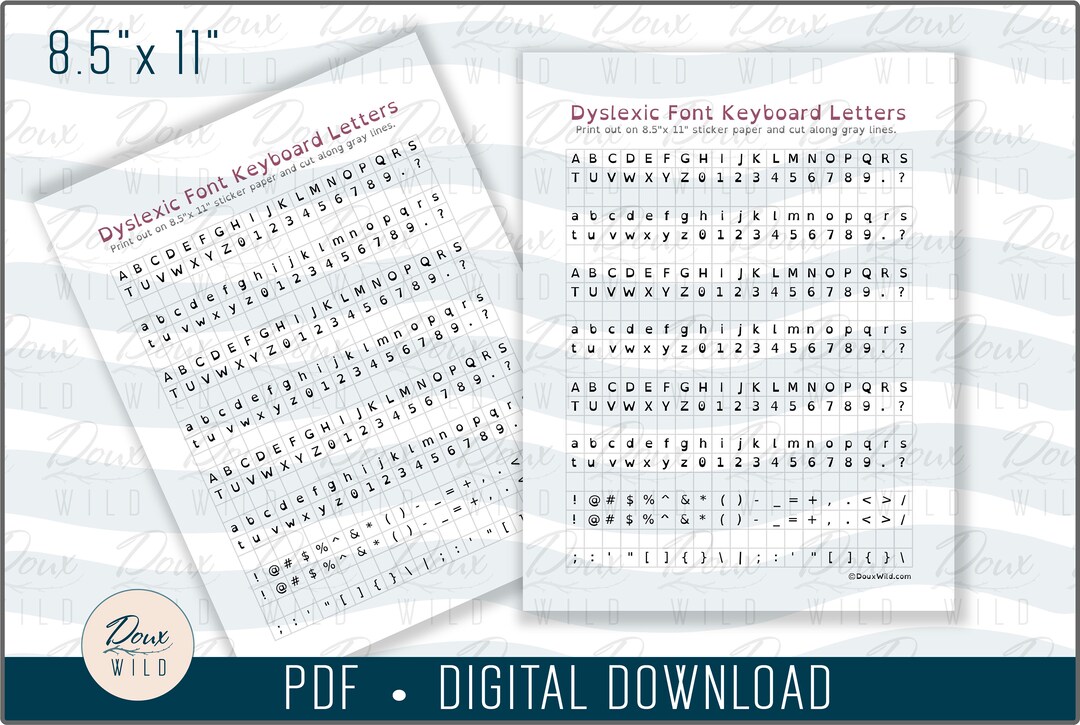 Dyslexic Font Keyboard Letters 8.5x11 PDF Homeschool Typing Printable ...