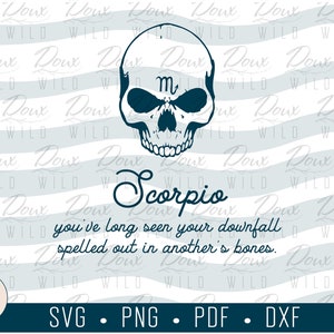 Scorpio Skull Svg Zodiac Birthday Stars Horoscope Astrology Signage ...