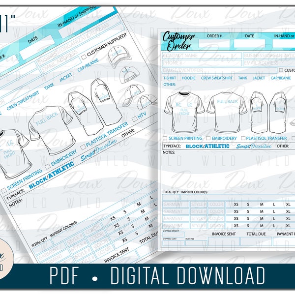 Apparel Order Form - Etsy