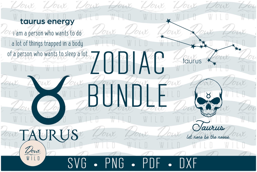 Taurus Bundle Svg Zodiac Energy Birthday Horoscope Astrology Sun Sign ...