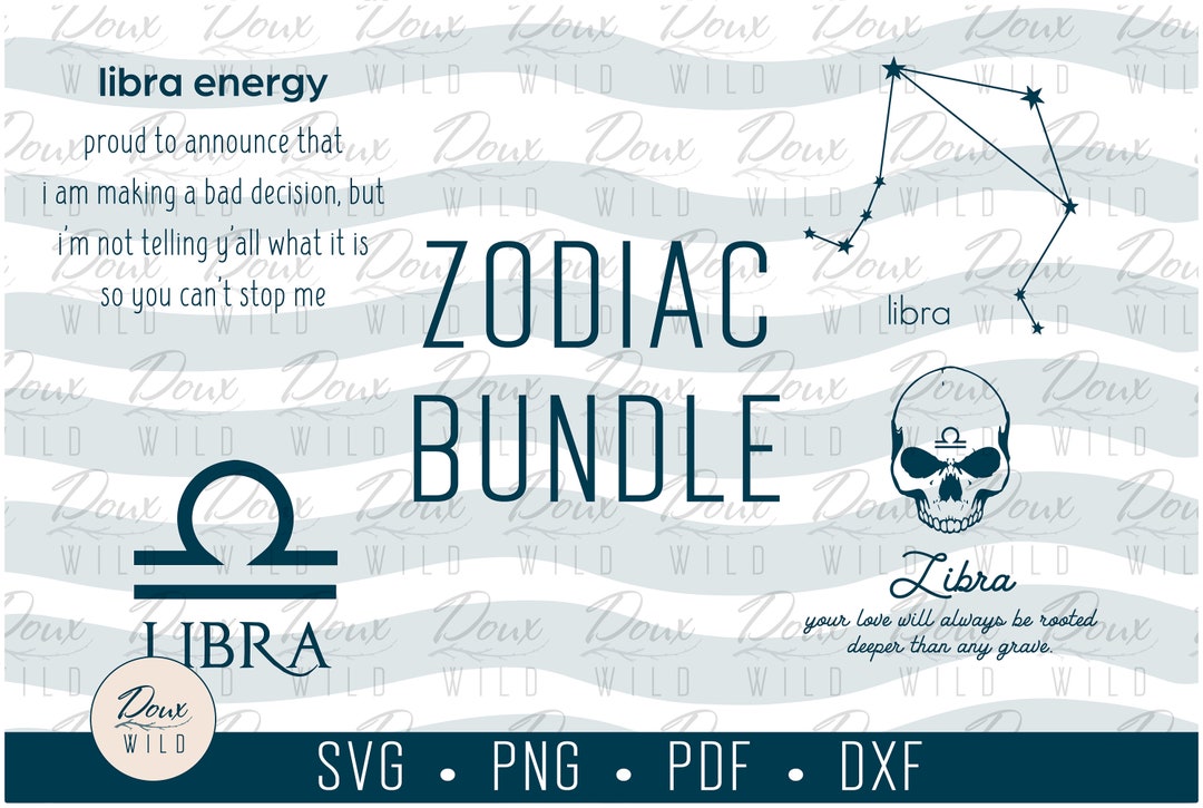 Libra Bundle Svg, Zodiac Energy Birthday Horoscope Astrology Sun Sign ...