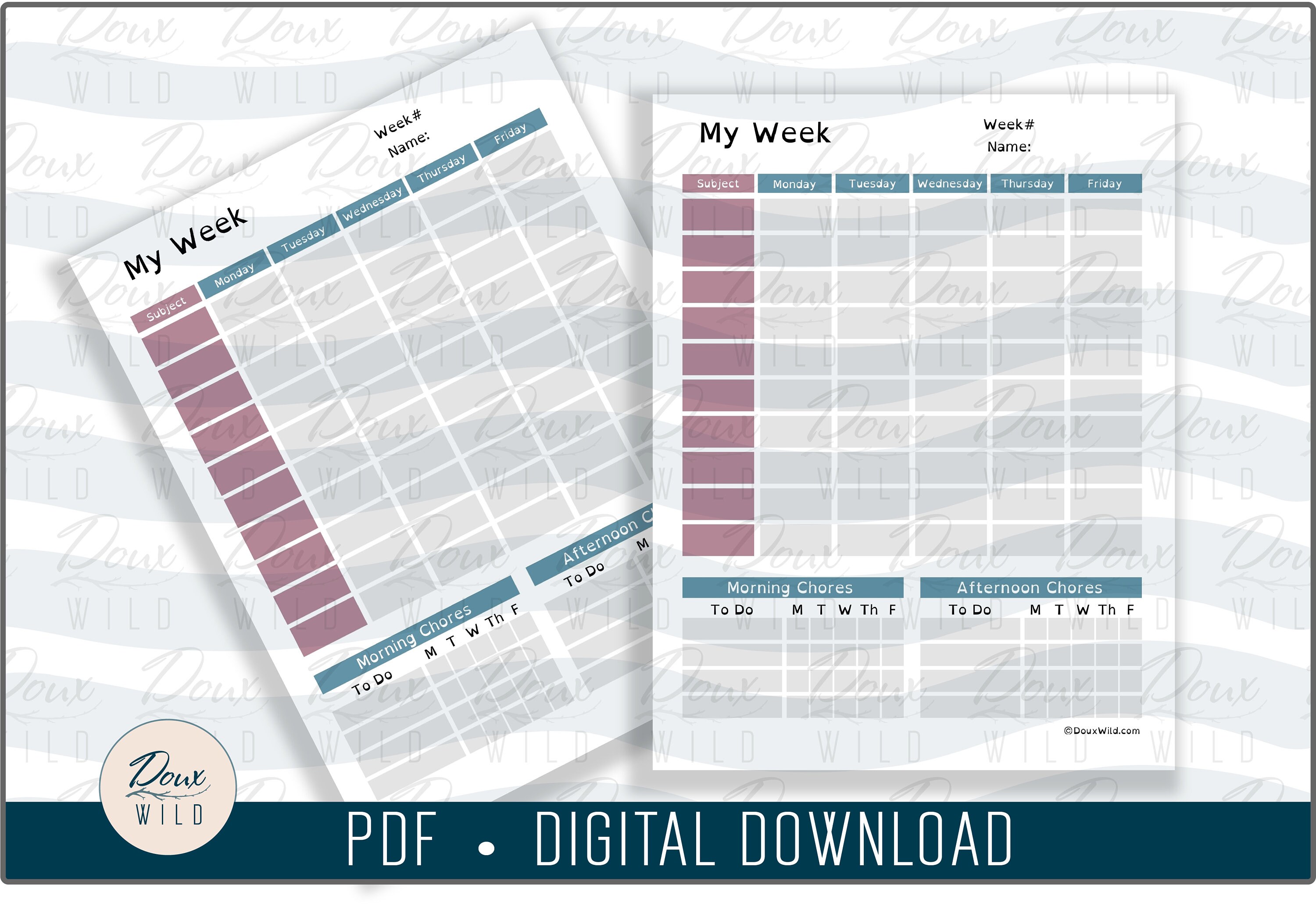 Printable Weekly Student Planner 8.5x11 PDF Homeschool Dyslexic Font ...