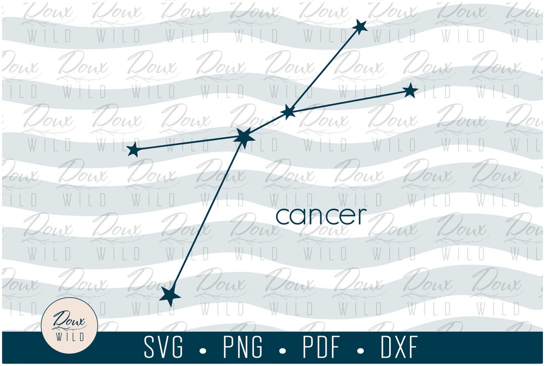 Cancer Constellation Svg, Zodiac Birthday Sun Horoscope Astrology Sign ...