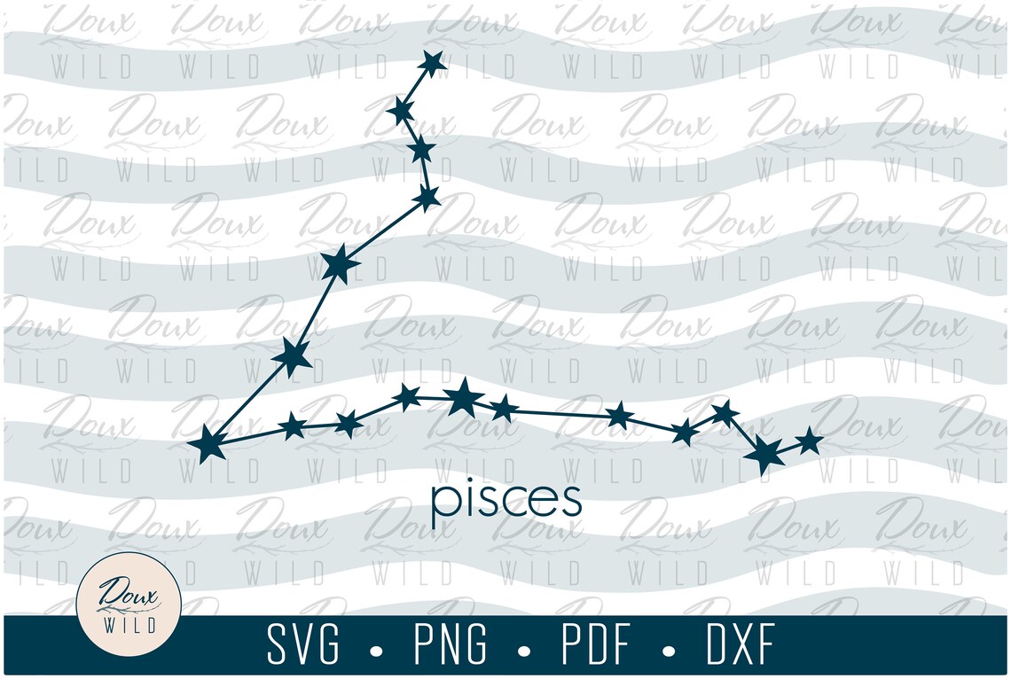 Pisces Constellation Svg Zodiac Birthday Sun Horoscope - Etsy