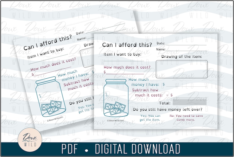 Can I Afford This? Worksheet 8.5x11 PDF Homeschool Dyslexic Font ...