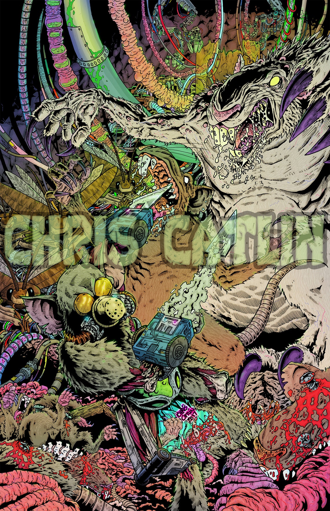 Pickle Rick Rat Battle Wall Art Print | Etsy