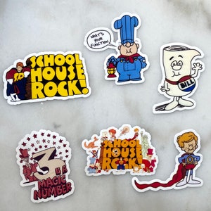Schoolhouse Rock Characters Vinyl Stickers 50th Anniversary - Etsy