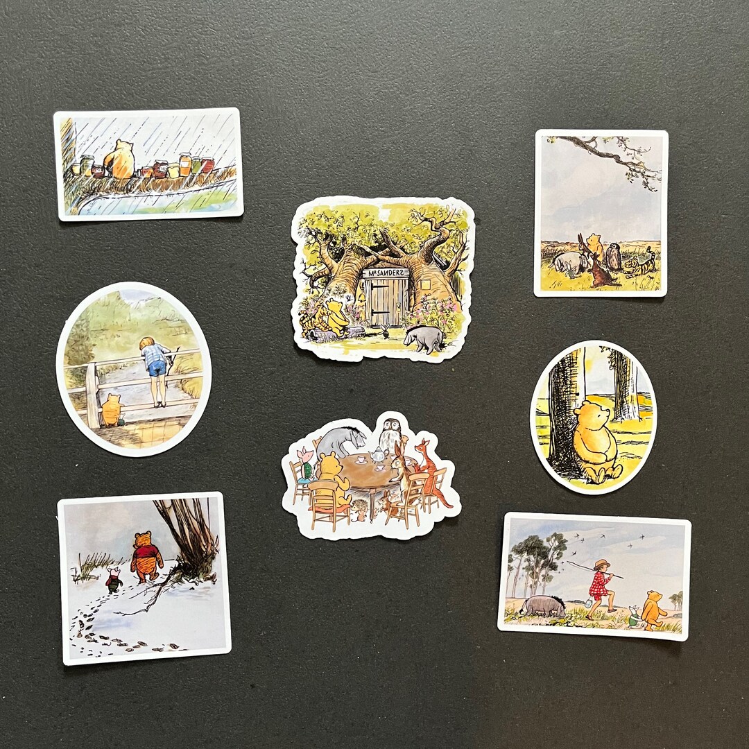 Winnie the Pooh A.A. Milne Vintage Vinyl Stickers - Etsy