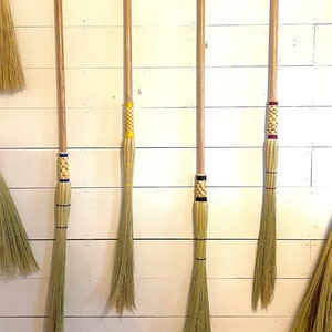 66"-70” Pine Handle Cobweb Broom for High Ceilings; Witch’s Broom ...