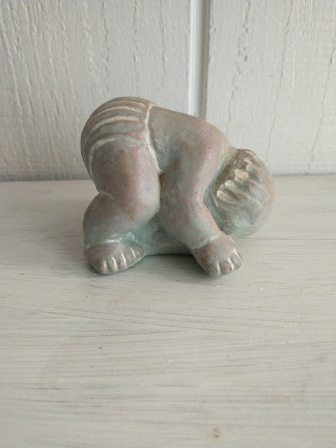 Vintage Child Sculpture Figurine Somersault Tumbling Boy Child Signed ...