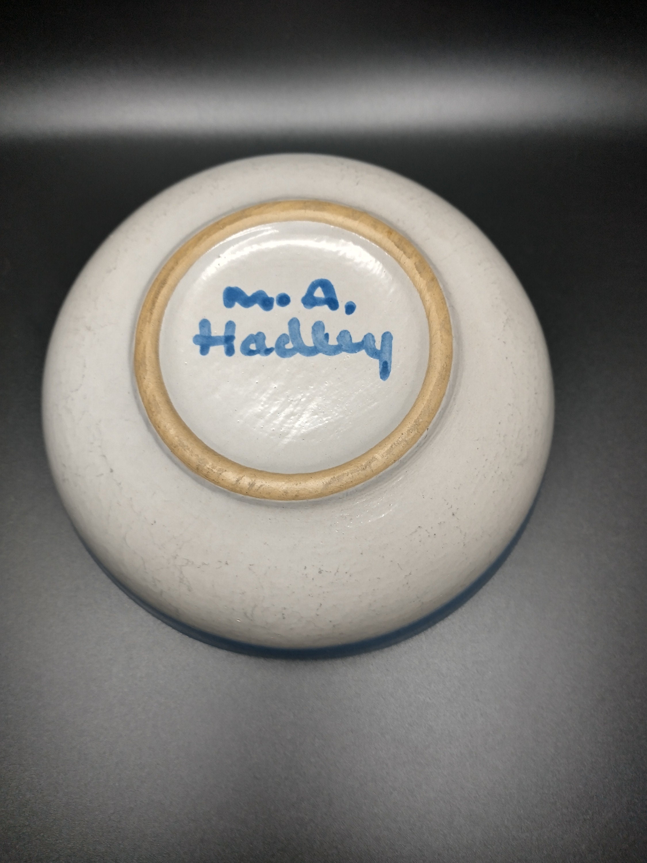 Vintage M.A. Hadley Pottery/stoneware Blue Bowl - Etsy