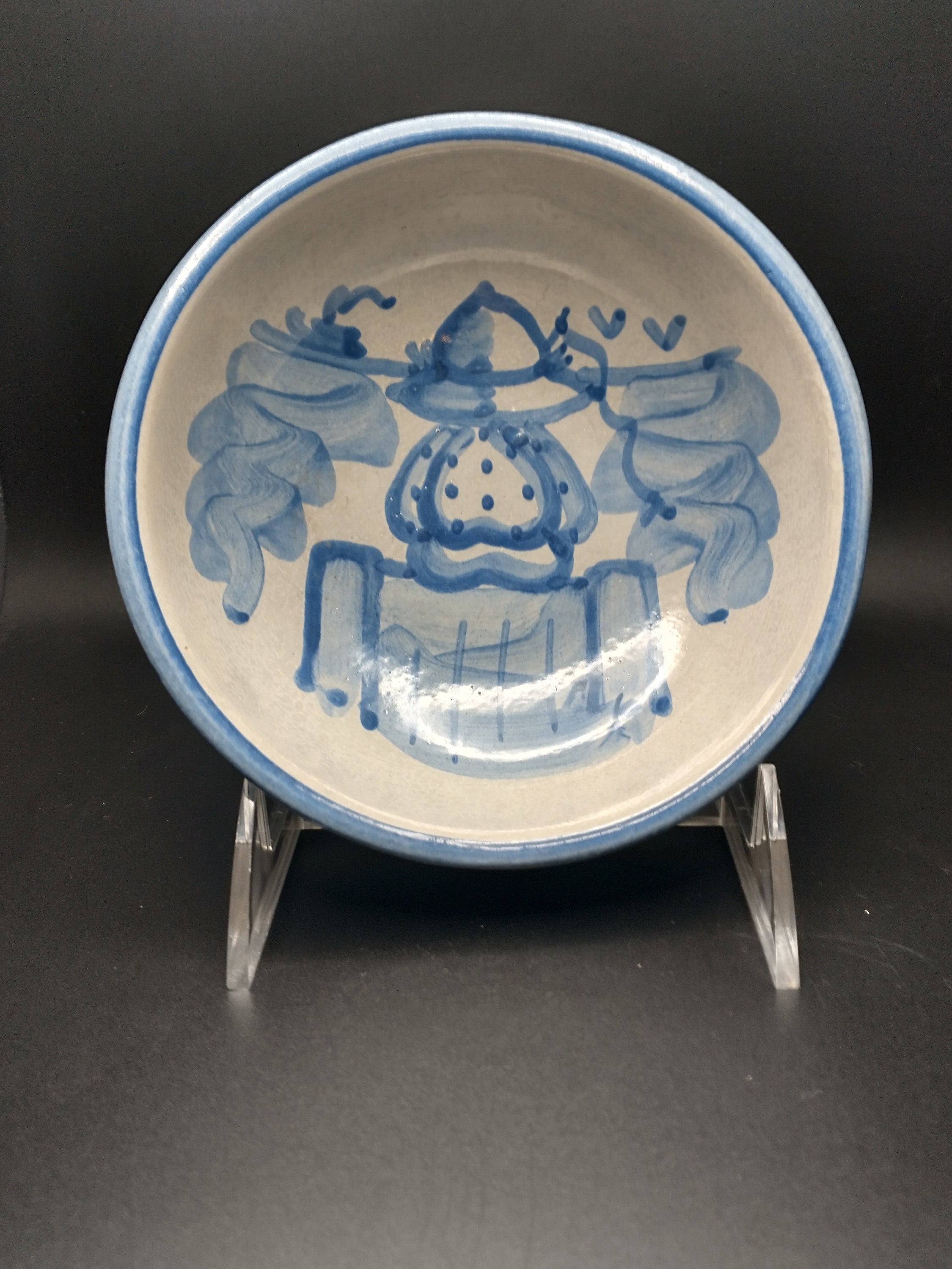 Vintage M.A. Hadley Pottery/stoneware Blue Bowl - Etsy