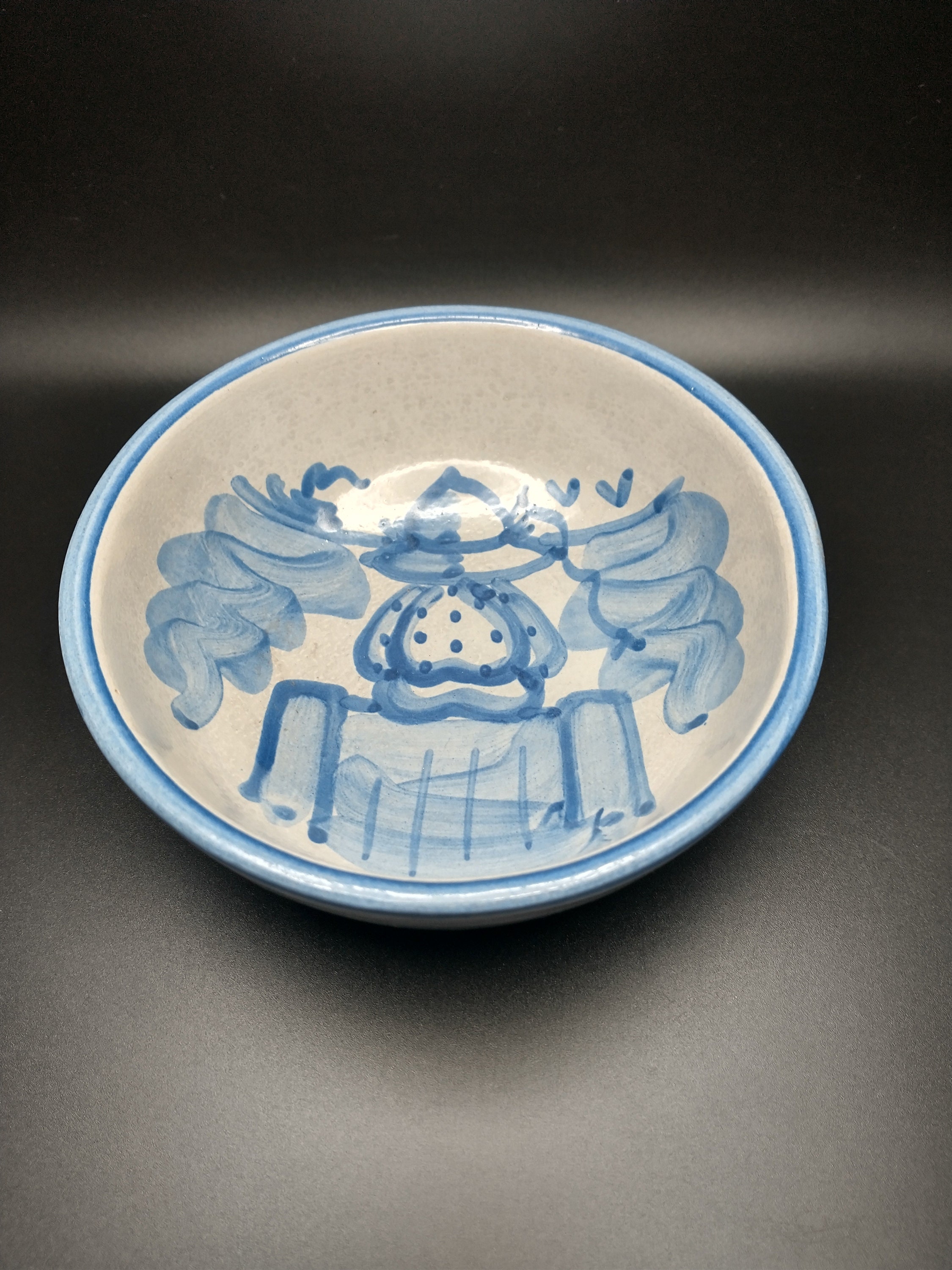 Vintage M.A. Hadley Pottery/stoneware Blue Bowl - Etsy