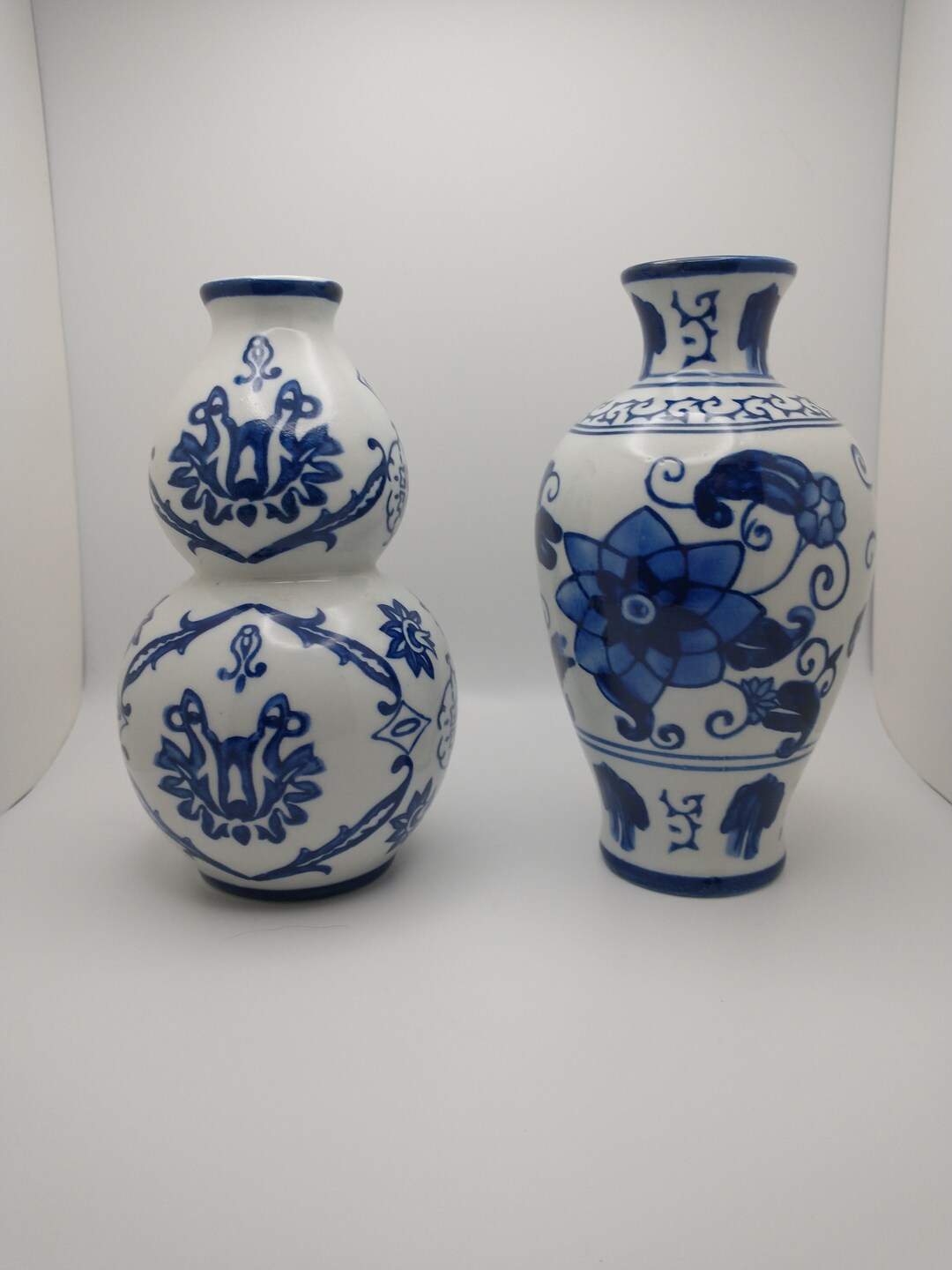 The Bombay Company Porcelain Blue & White Vase Collection 6 Tall Set - Etsy