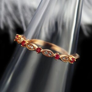 Vintage Ruby Wedding Band, Natural Ruby Stack Ring, Half Eternity ...