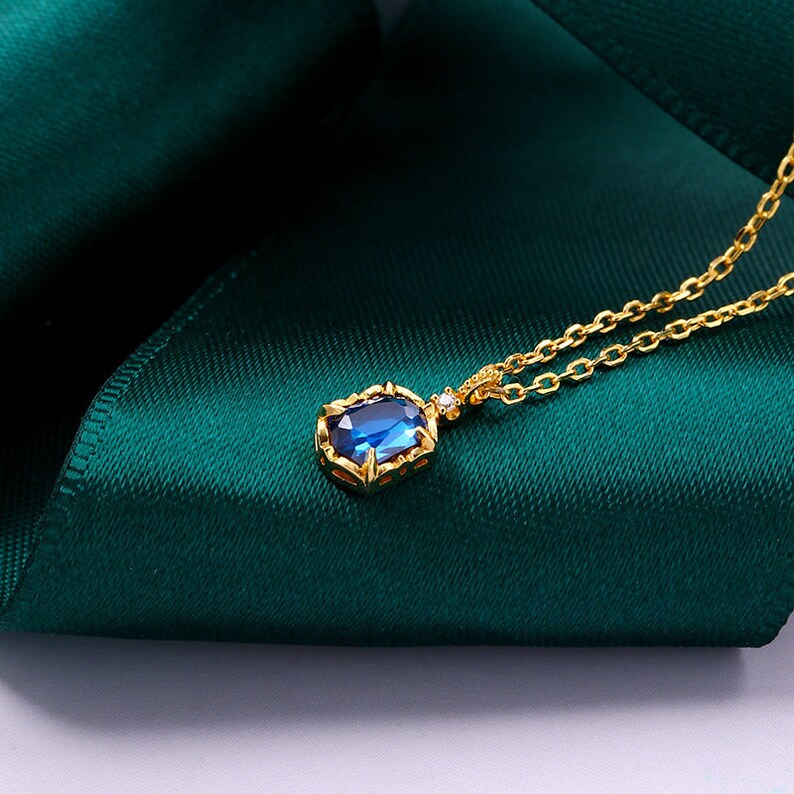 Hexagon Pendant Necklace Geometric Necklace Gold Gemstone - Etsy