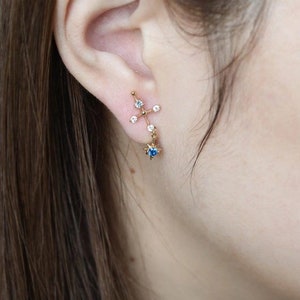Zodiac Earrings, Constellation Ear Climbers, Asymmetric Zodiac Star ...