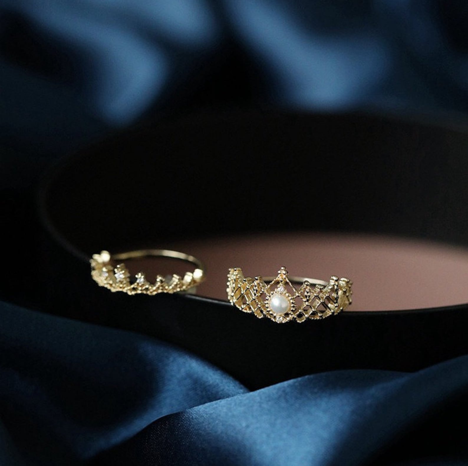 Crown Wedding Band, Dainty Crown Matching Wedding Ring, Vintage Tiara ...