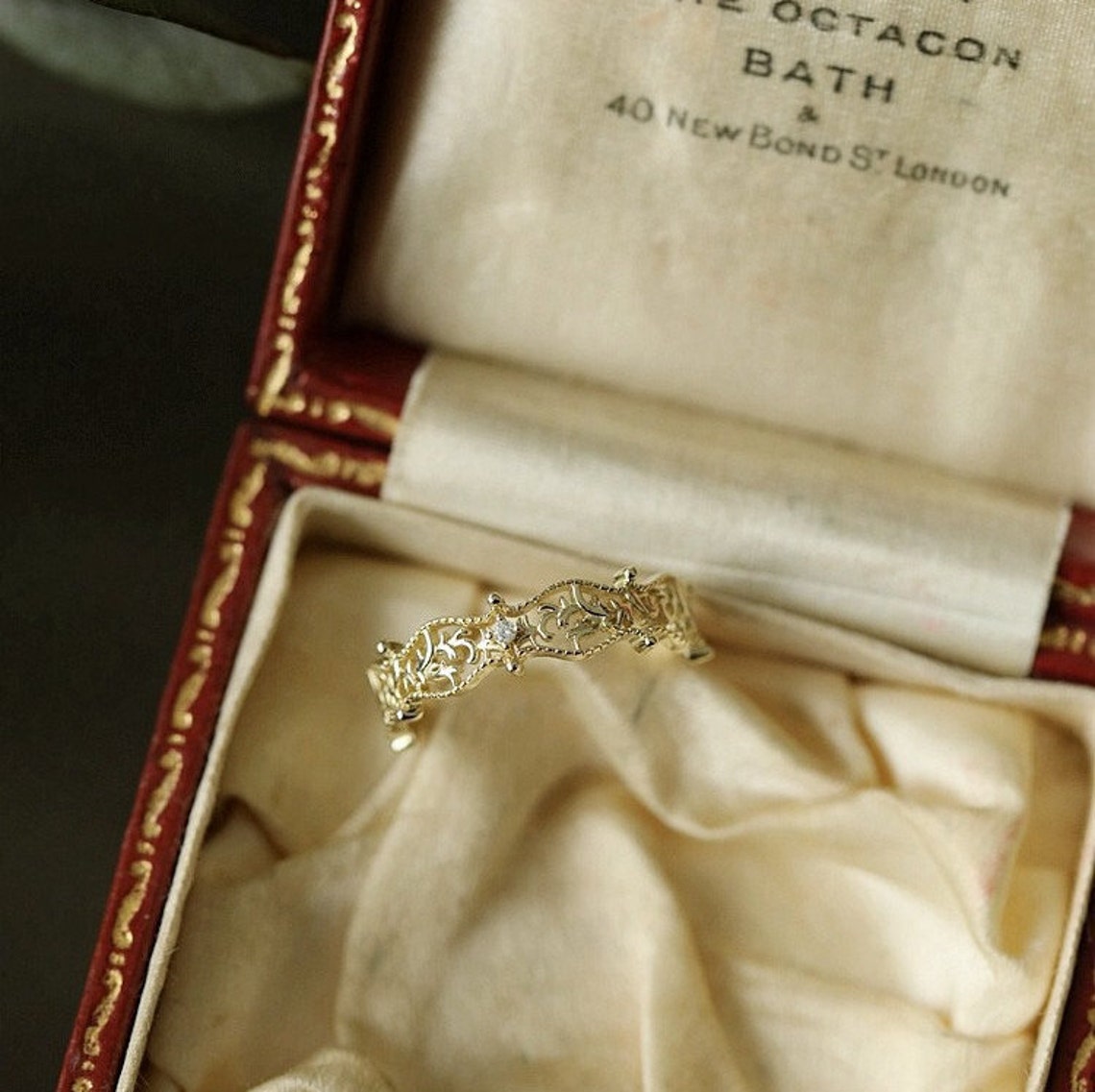 Vintage Wedding Ring Filigree Wedding Band Gold Filigree | Etsy