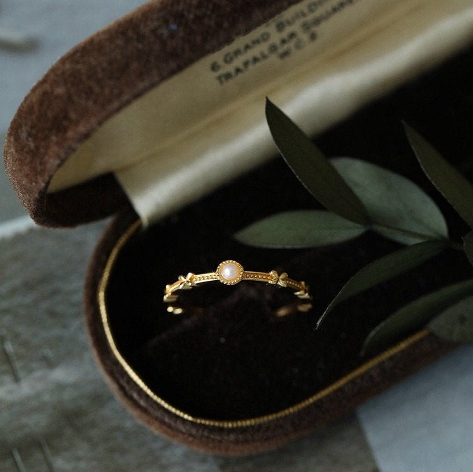 Minimalist Stackable Ring Pearl Stacking Band Vintage Pearl - Etsy