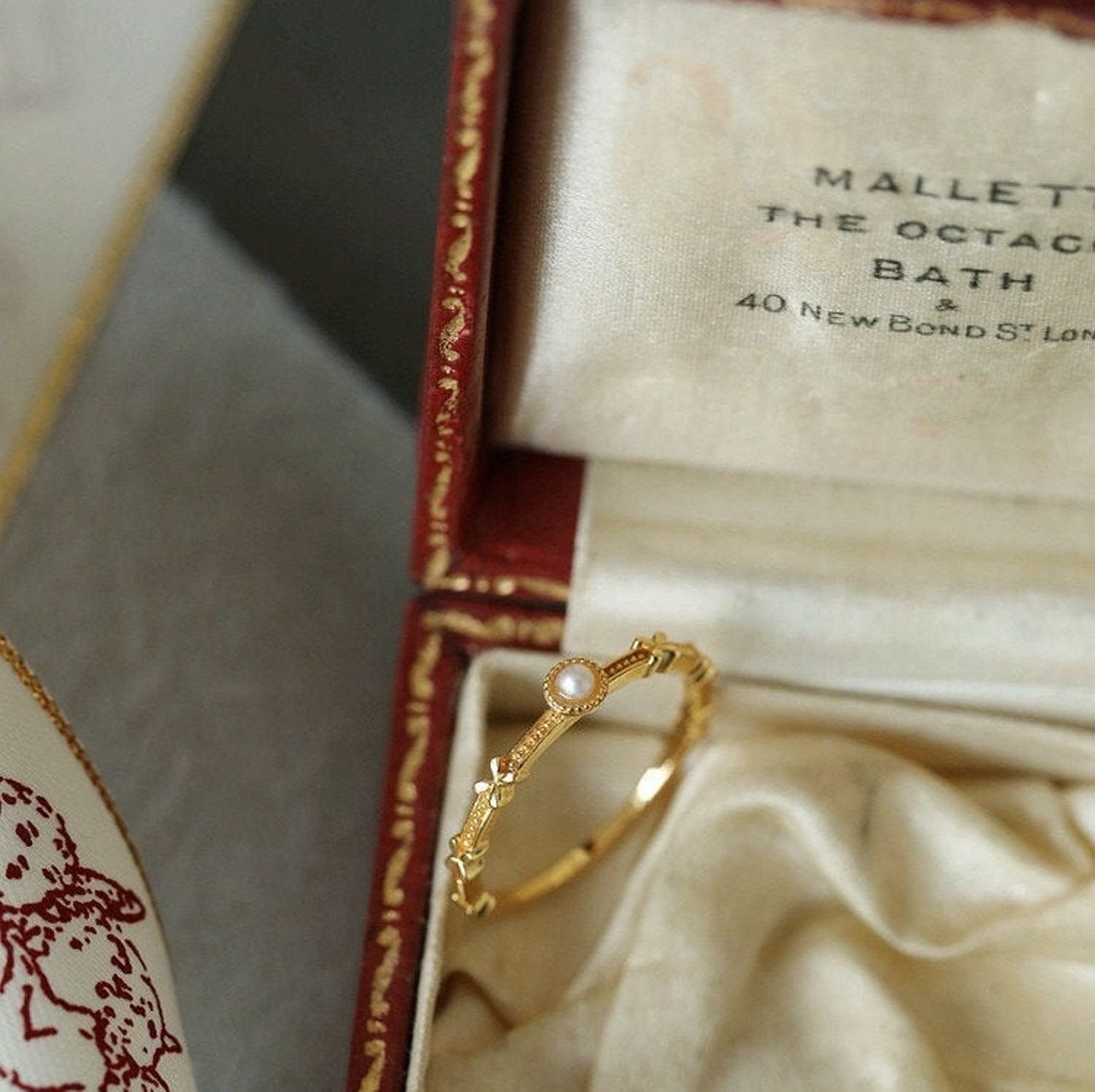 Minimalist Stackable Ring Pearl Stacking Band Vintage Pearl - Etsy