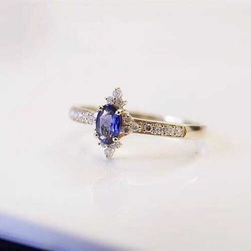 Vintage Sapphire Engagement Ring Royal Blue Sapphire Promise - Etsy