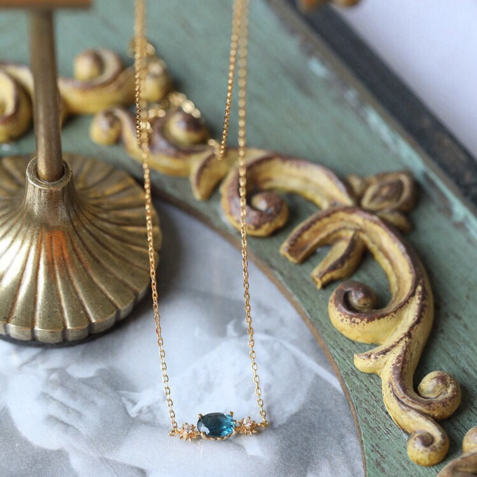 Blue Topaz Necklace for Women December Birthstone Necklace - Etsy