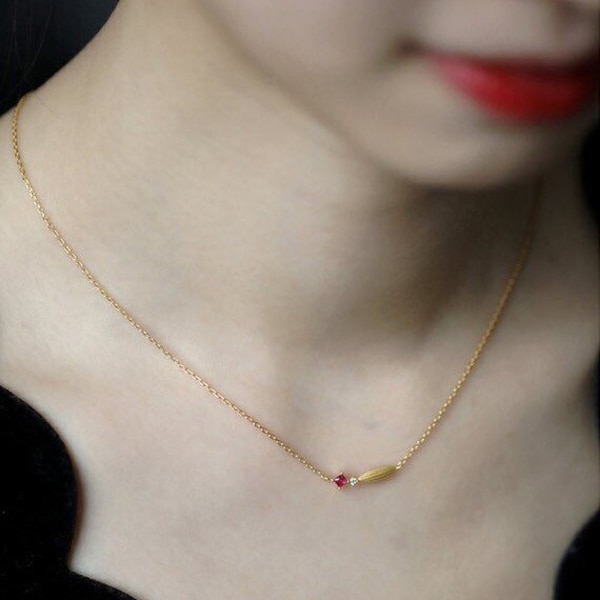 Red Ruby Necklace - Etsy