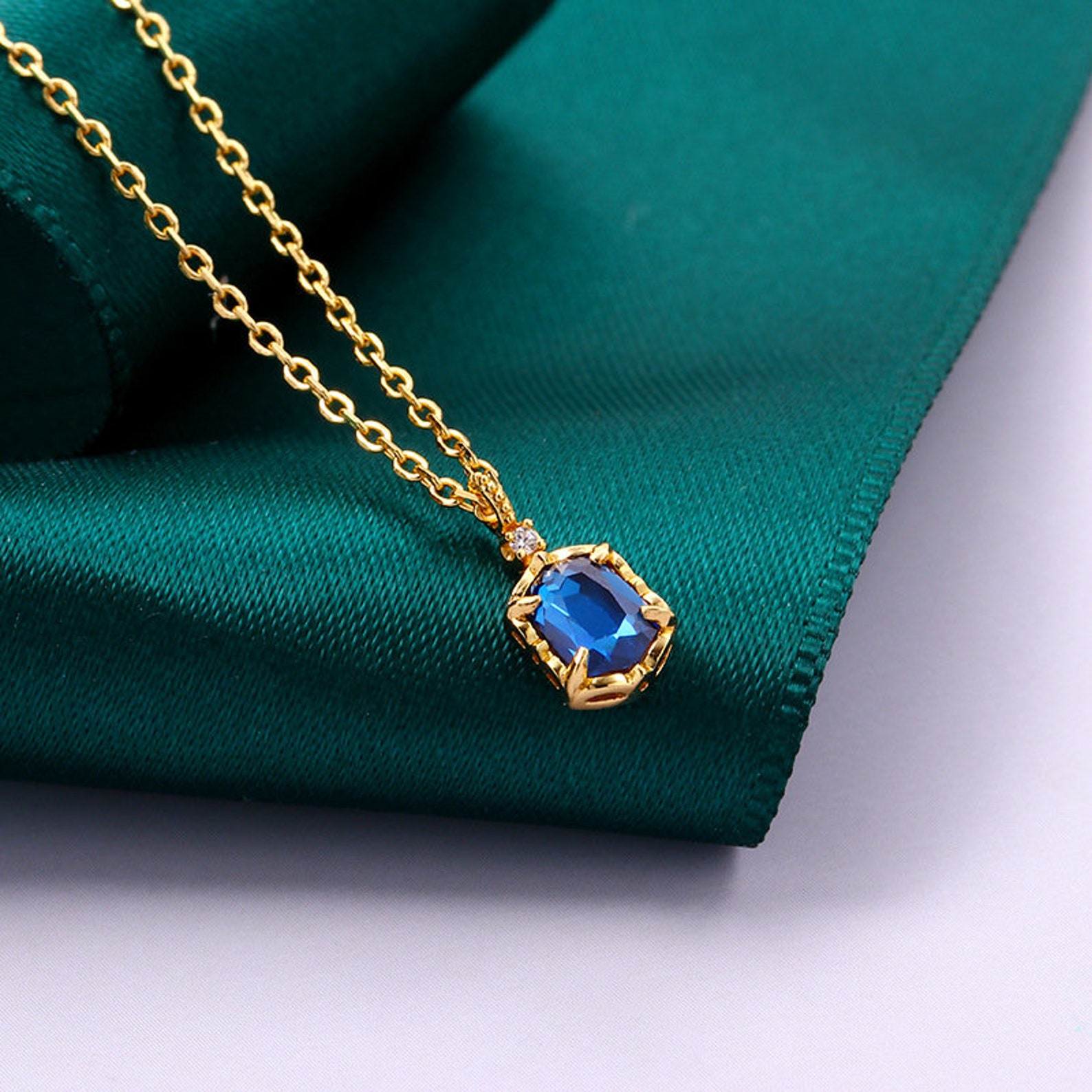 Hexagon Pendant Necklace Geometric Necklace Gold Gemstone - Etsy