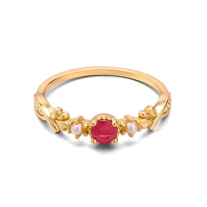 Natural Ruby Promise Ring Dainty Ruby Engagement Ring - Etsy