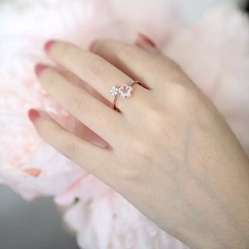 Cherry Blossom Ring Pink Flower Ring Flower Promise Ring - Etsy