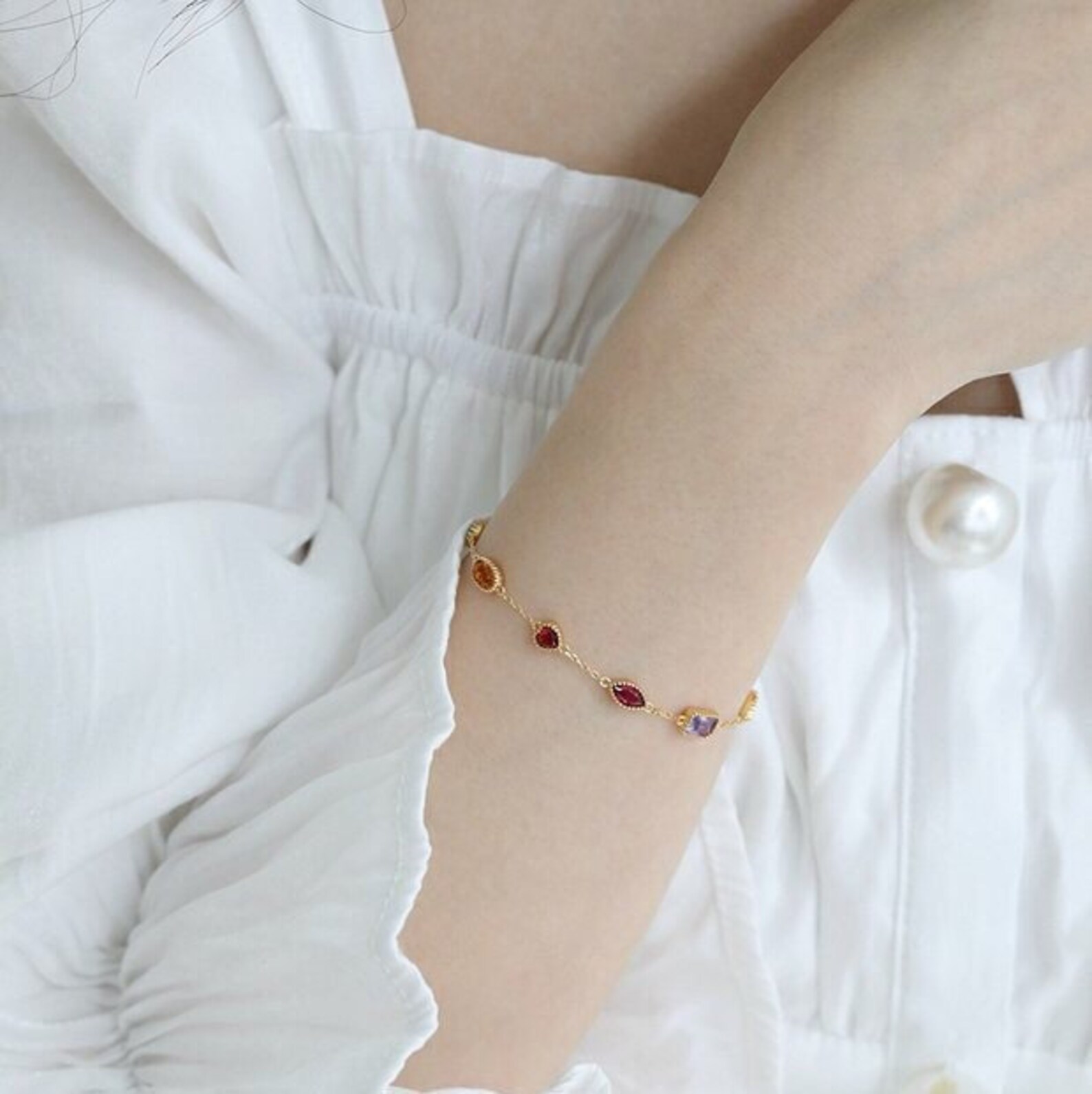 Rainbow Gemstone Bracelets Multi Color Stone Bracelet Dainty - Etsy