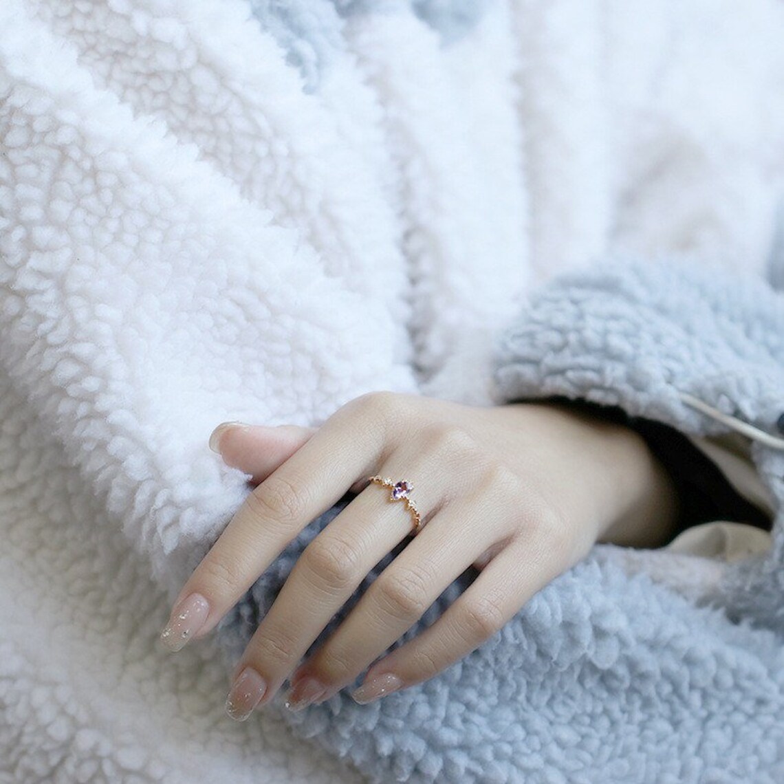 Teardrop Amethyst Ring Amethyst Engagement Ring Pear - Etsy