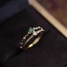 Emerald Ring, Solid Gold Emerald Ring, Double Band Emerald Ring ...