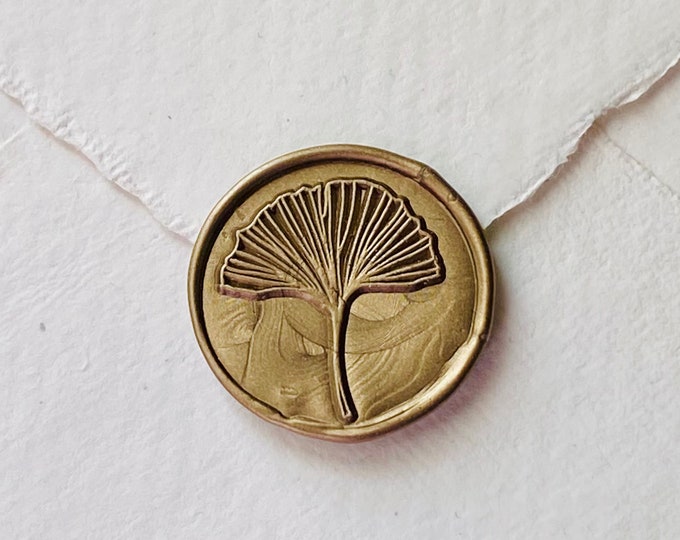 Custom "gingko LEAF FAN 1" Wax Seal, Wedding Wax Seal, Ginkgo Biloba ...