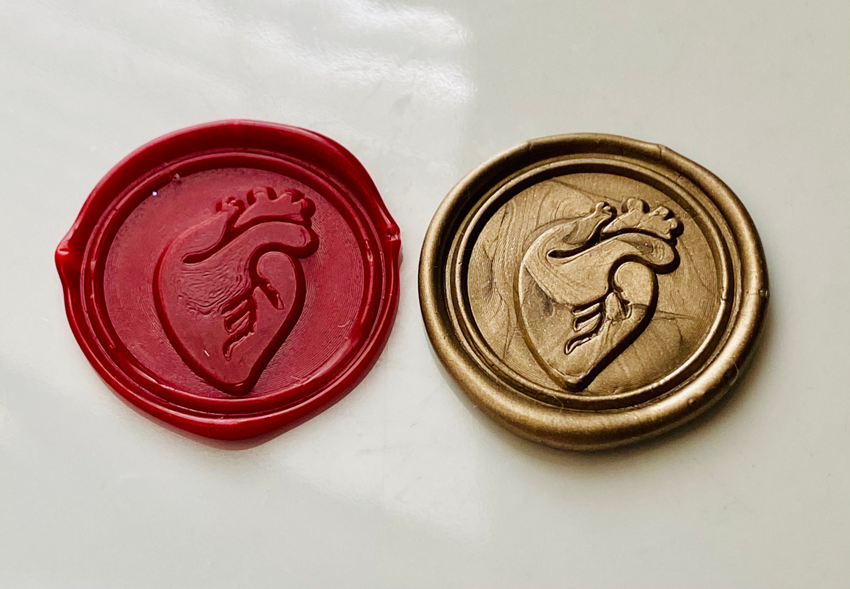 Custom "anatomical Heart" Wax Seal, Human Heart Wax Seal, Self Adhesive ...